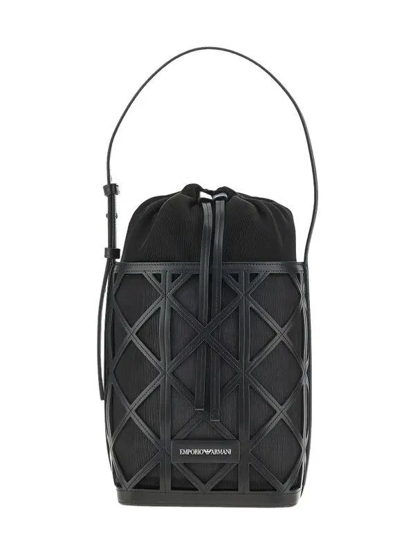 Emporio Armani Leather Bucket Bag - Black