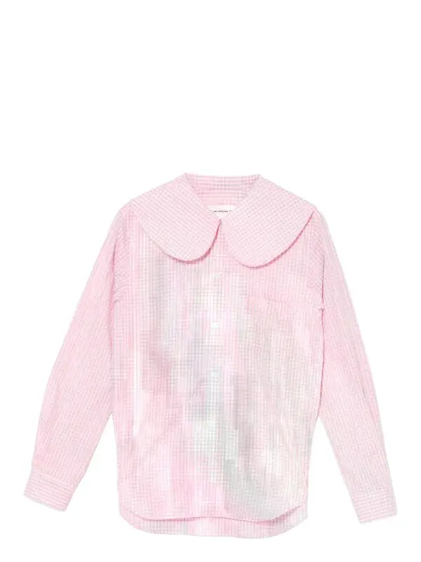 Comme Des Garçons Gingham Peter-pan Collar Shirt - Pink