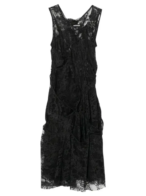 Junya Watanabe Floral-lace Mini Dress - Black
