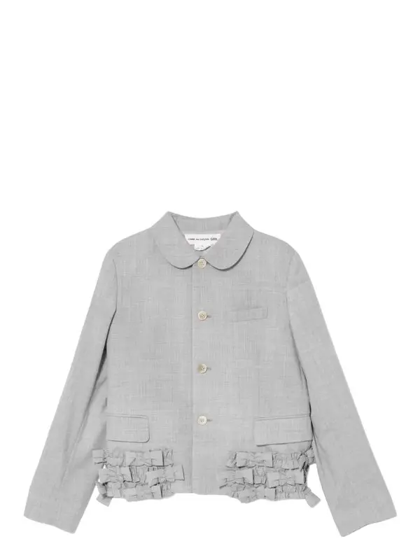 Comme Des Garçons Bow-design Ruffled Jacket - Grey