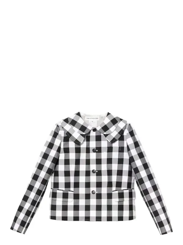 Comme Des Garçons Gingham Collared Jacket - Black