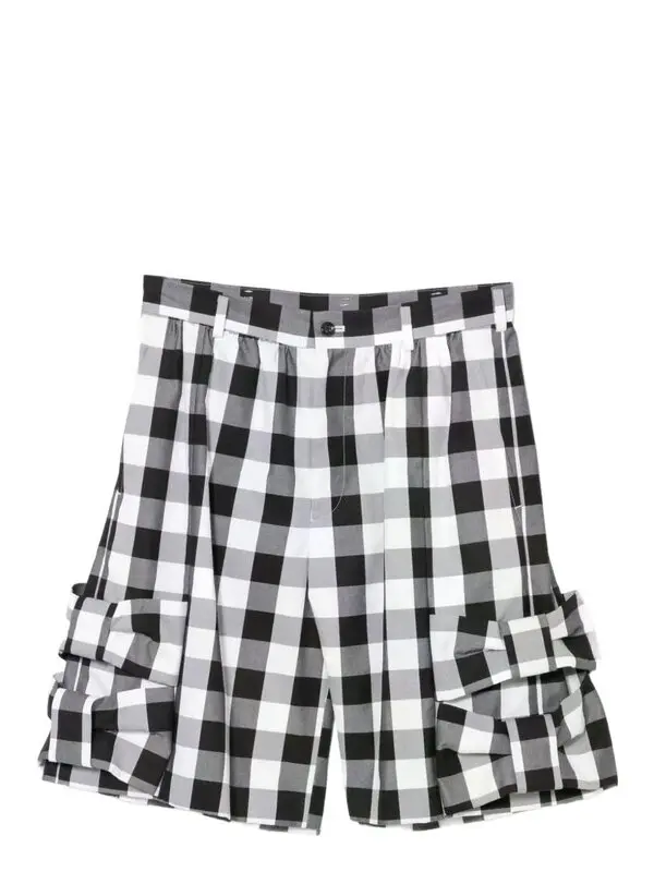 Comme Des Garçons Gingham Bow Shorts - Black