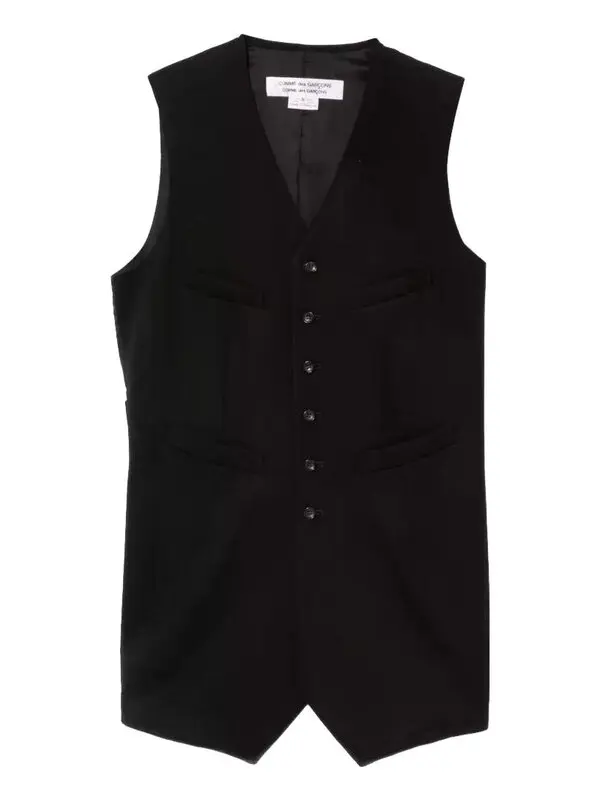 Comme Des Garçons Button Vest Coat - Black