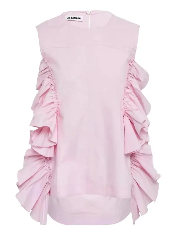 JIL SANDER Ruffled Sleeveless Top - Pink