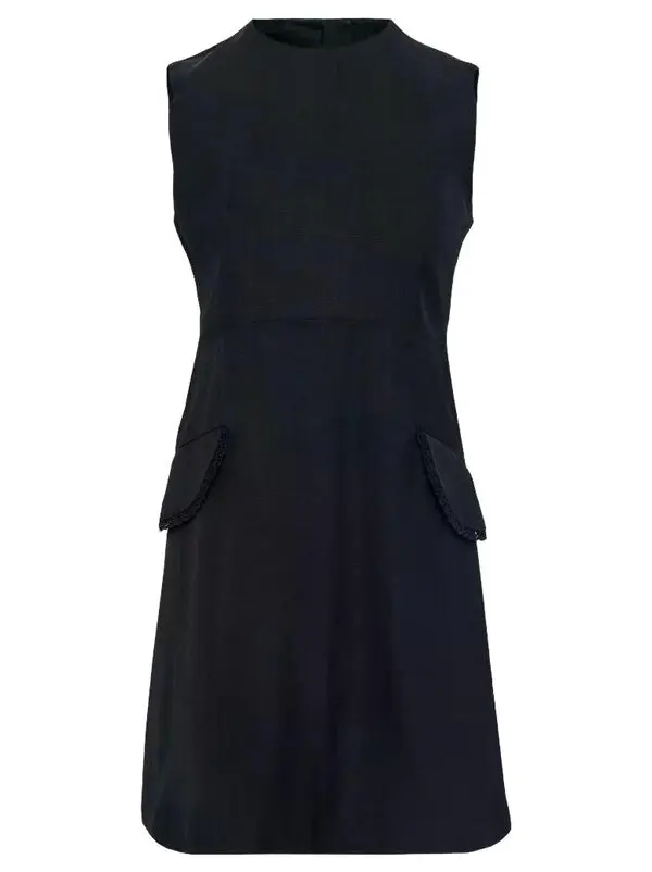 JIL SANDER Pocket Lace-trim Mini Dress - Black