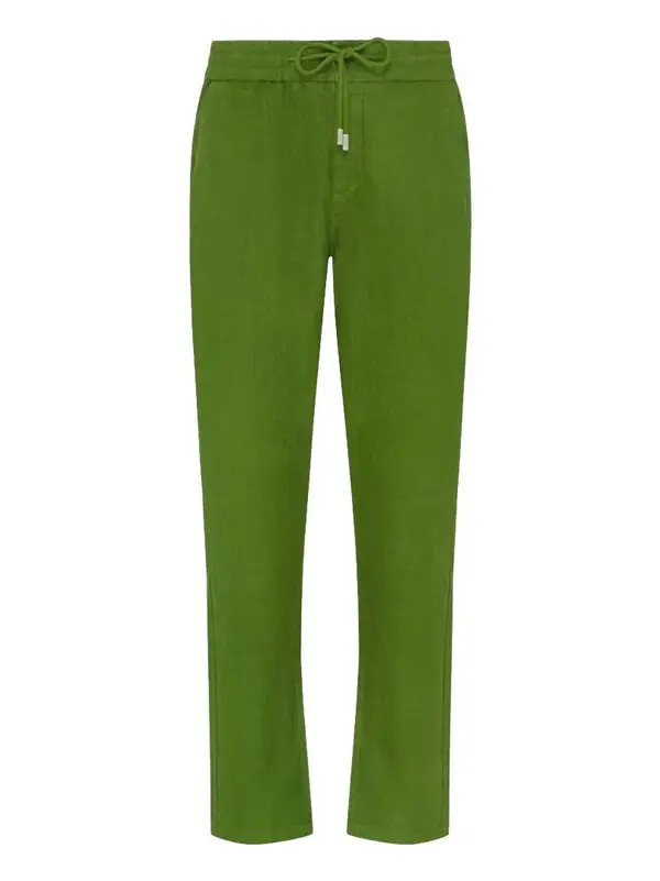 Vilebrequin Drawstring-waist Linen Trousers - Green