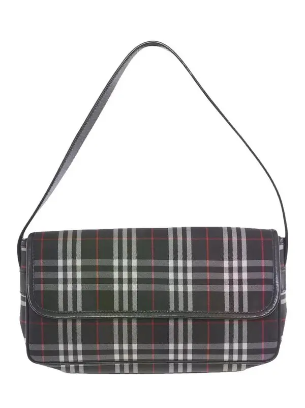 Burberry Tartan Pattern Shoulder Bag - Black
