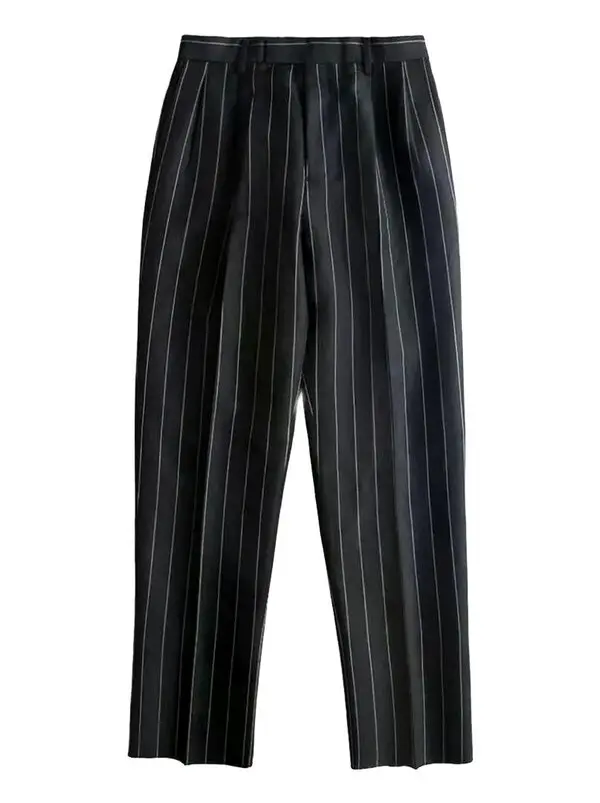WACKO MARIA Pinstriped Pleated Trousers - Black