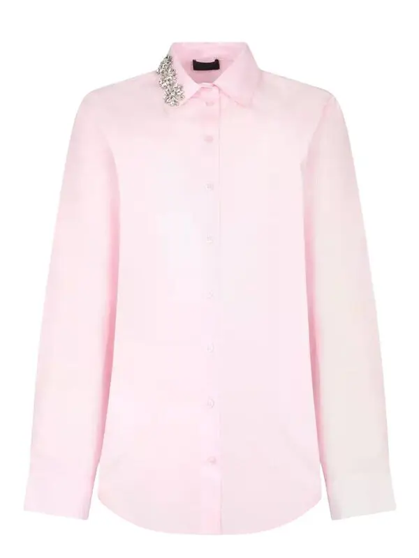 Liu Jo Crystal-embellished Poplin Shirt - Pink