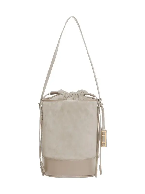 Fabiana Filippi Leather And Suede Bucket Bag - Grey