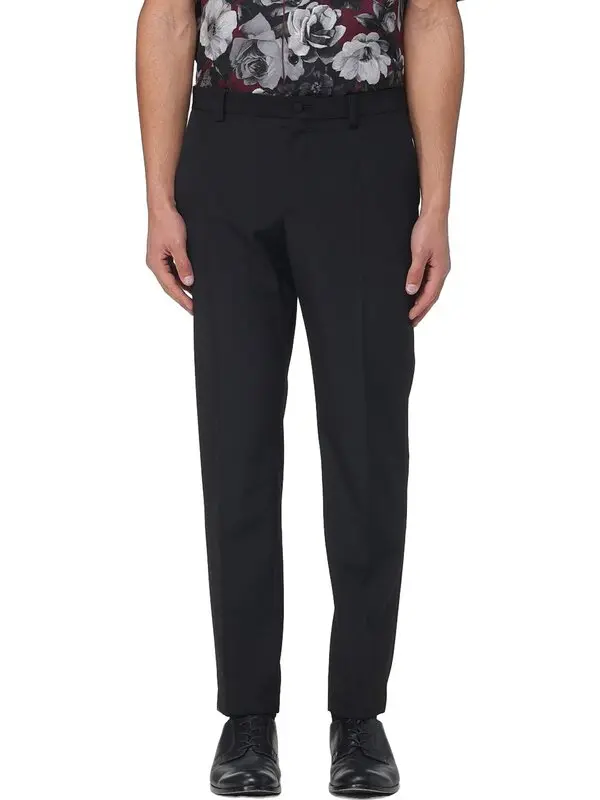 Dolce & Gabbana Slim Fit Virgin Wool Trousers - Black