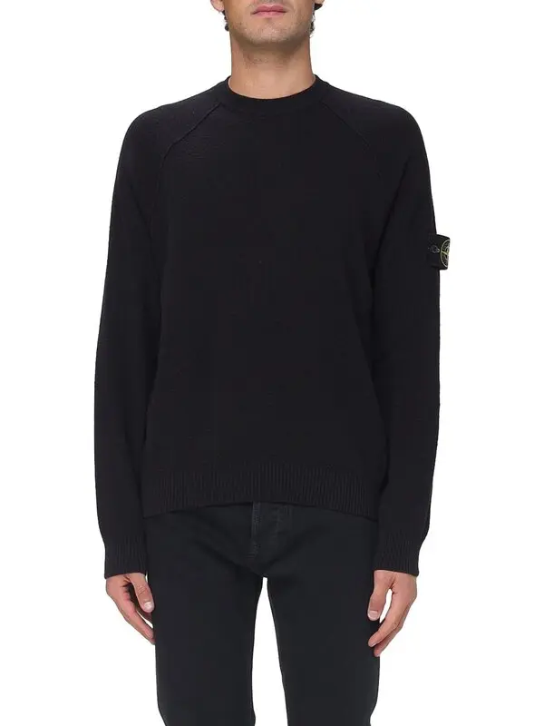 Stone Island Light Raw Hand Organic Cotton Knit Crewneck Jumper - Blue