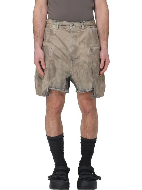 Rick Owens Denim Cargo Shorts - Dust