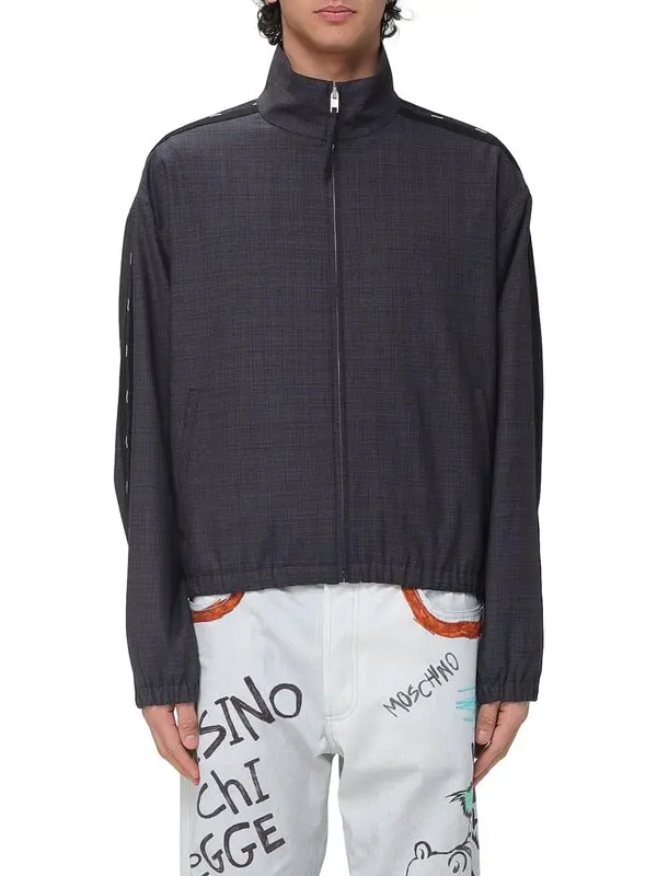 Moschino Virgin Wool And Polyester Bomber Jacket - Grey