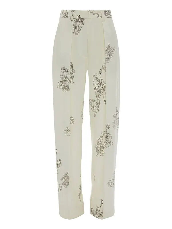Victoria Beckham Wide Leg Trouser - White