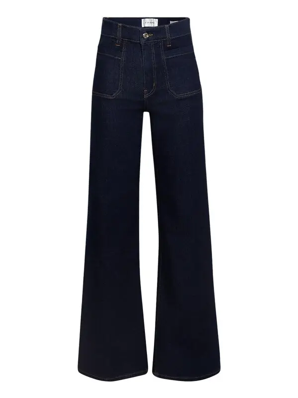 FRAME Le Slim Palazzo Modernist Pocket Trousers - Blue