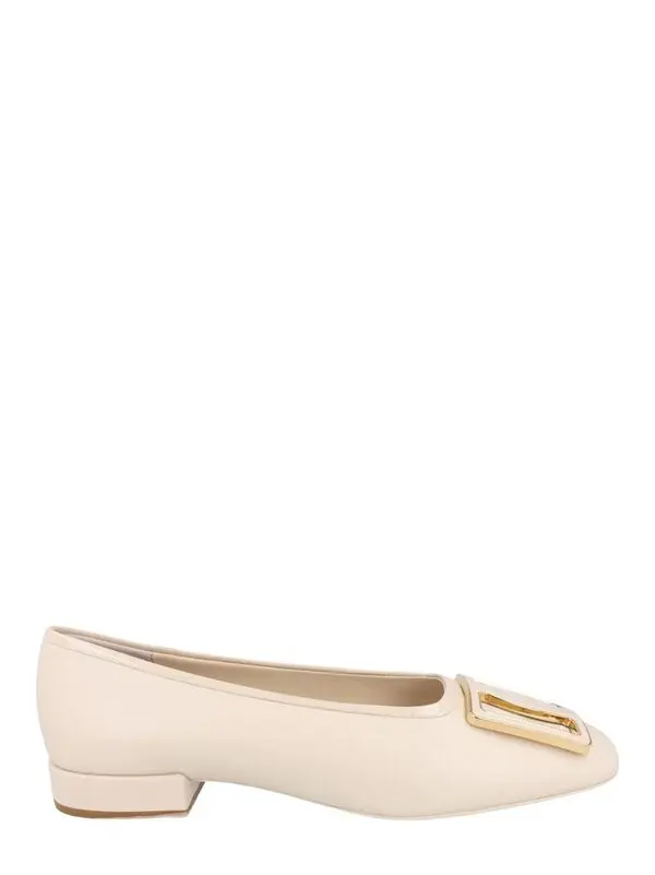 FERRAGAMO Myrna Patent Leather Ballet Flat - White