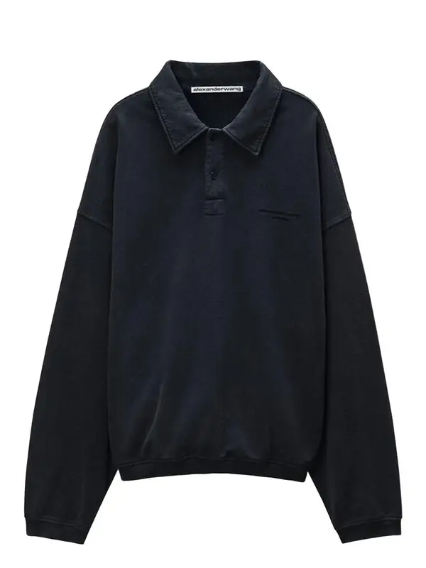 Alexander Wang Long-sleeve Polo Shirt - Black