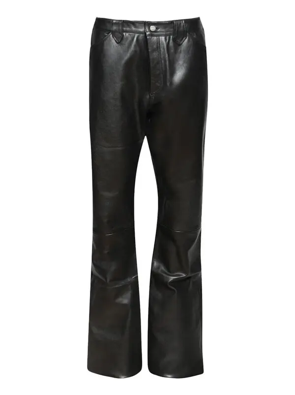 Enfants Riches Déprimés Pilot Leather Flare Jeans - Black