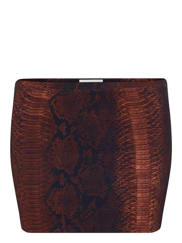 JEAN PAUL GAULTIER Cotton Ribbed Mini Skirt - Brown