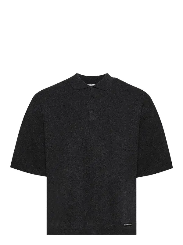 Alexander Wang Polo W/ Knit Logo Label - Grey