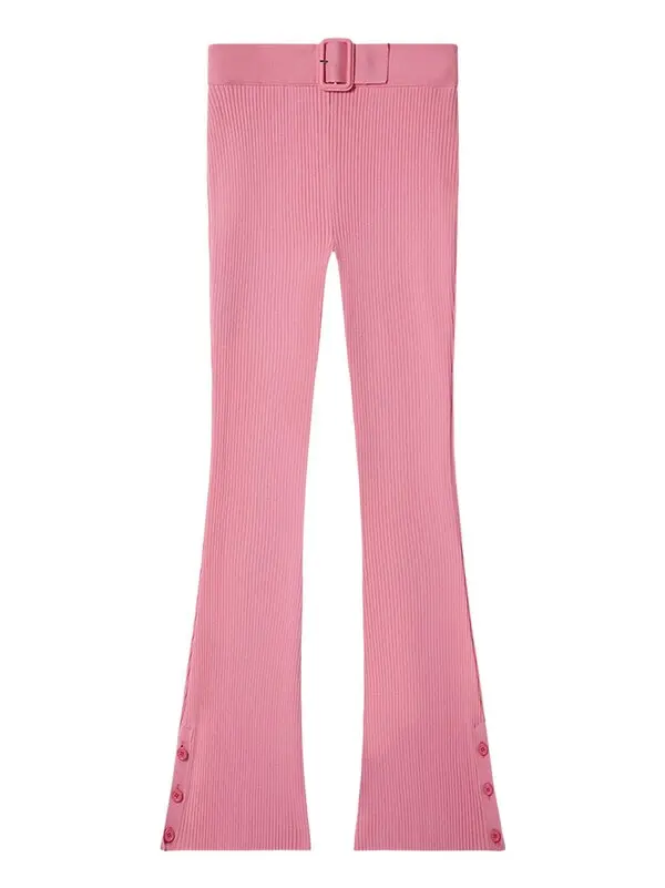COURREGES Capri Rib Knit Pants - Pink