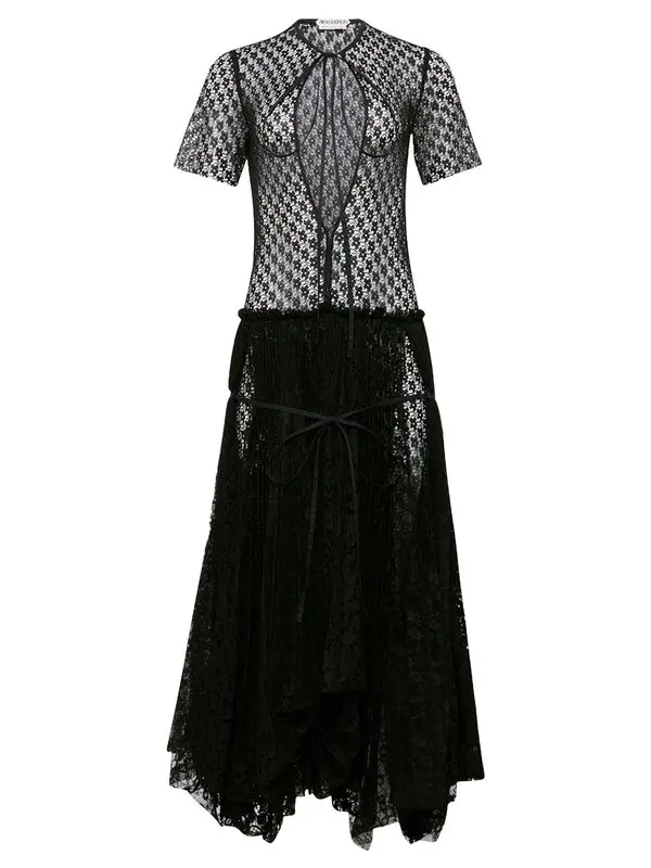 JW Anderson Mixed Lace Dress - Black