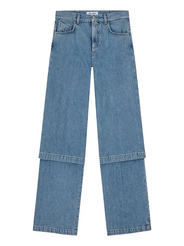 Attico Washed Denim Long Pants - Blue