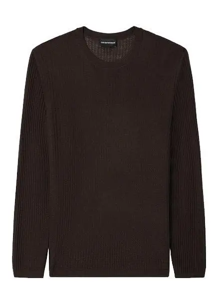 Emporio Armani Lyocell-blend Tuck Stitch Jumper - Red