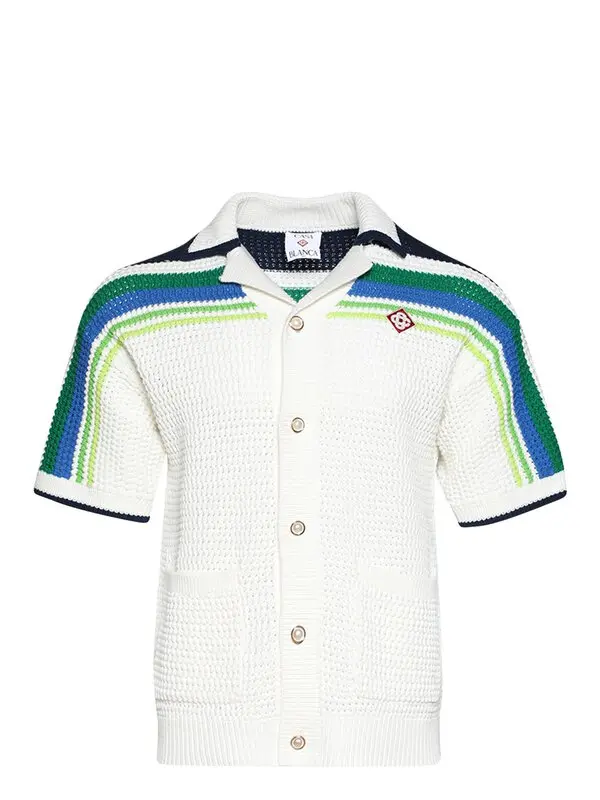 Casablanca Striped Knit Shirt - White