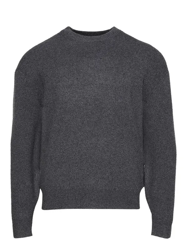Alexander Wang Crewneck Pullover With Knit Flag Tag - Grey