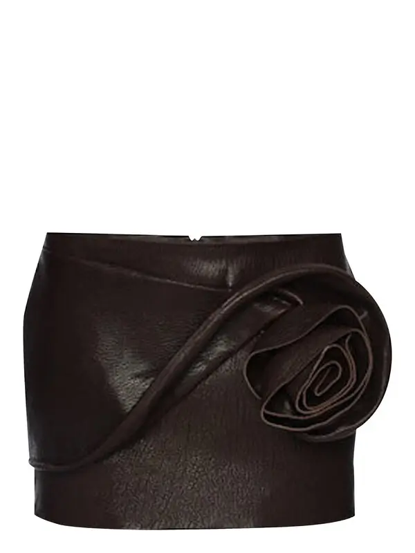 Magda Butrym Leather Mini Skirt - Brown