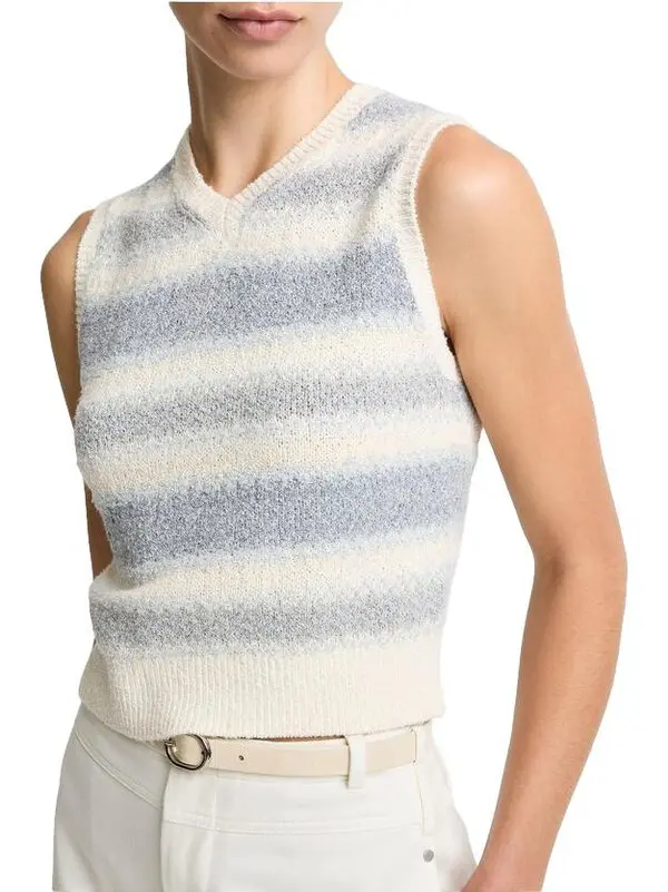 Vince Fair Isle Silk-blend Sweater Vest - Natural