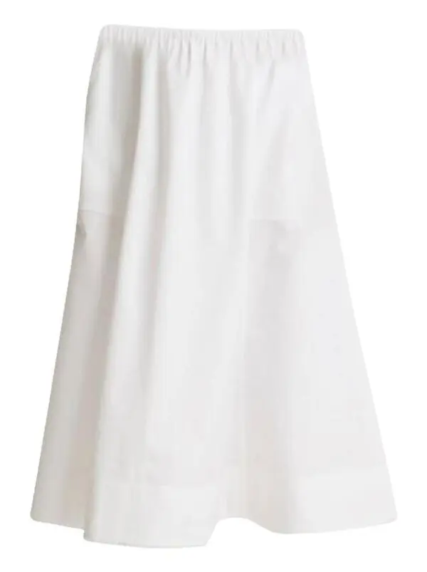 Vince Scallop-detail Cotton Midi Skirt - White