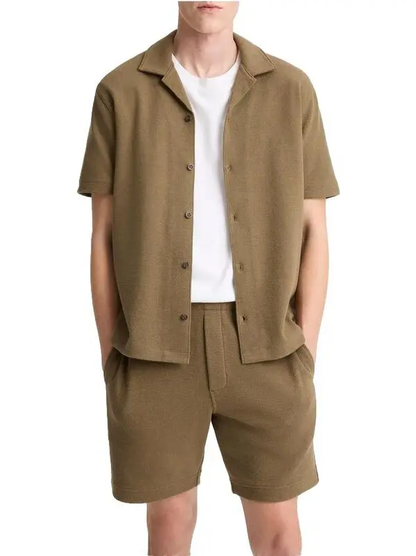 Vince Cotton Bouclé Cabana Shirt - Natural