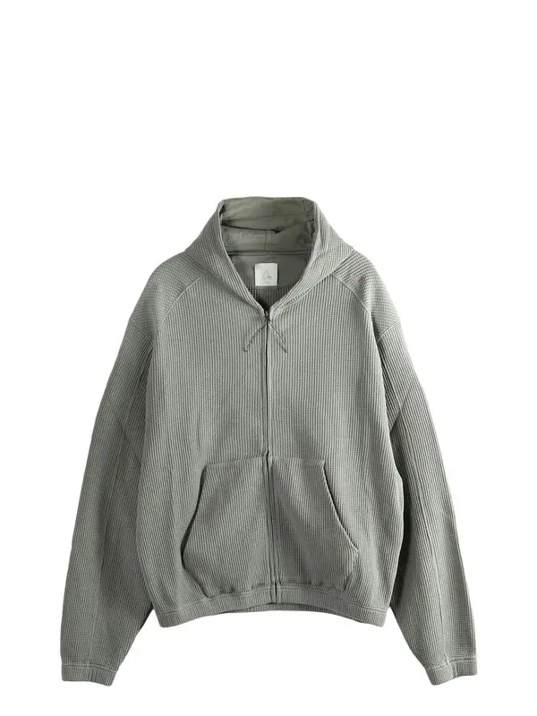 ROA Organic Waffle Zip Up Hoodie - Grey