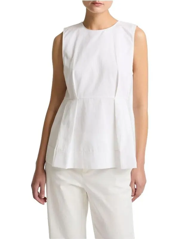 Vince Cotton-blend Paneled Top - White