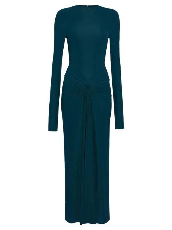 Victoria Beckham Long-sleeve Cut Out Gown - Green