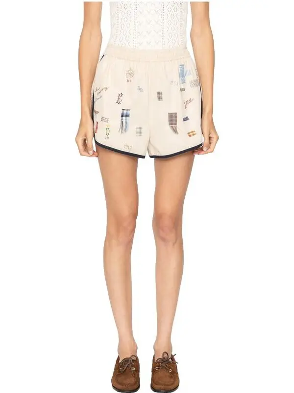 Sea Claira Embroidered Shorts - Neutral