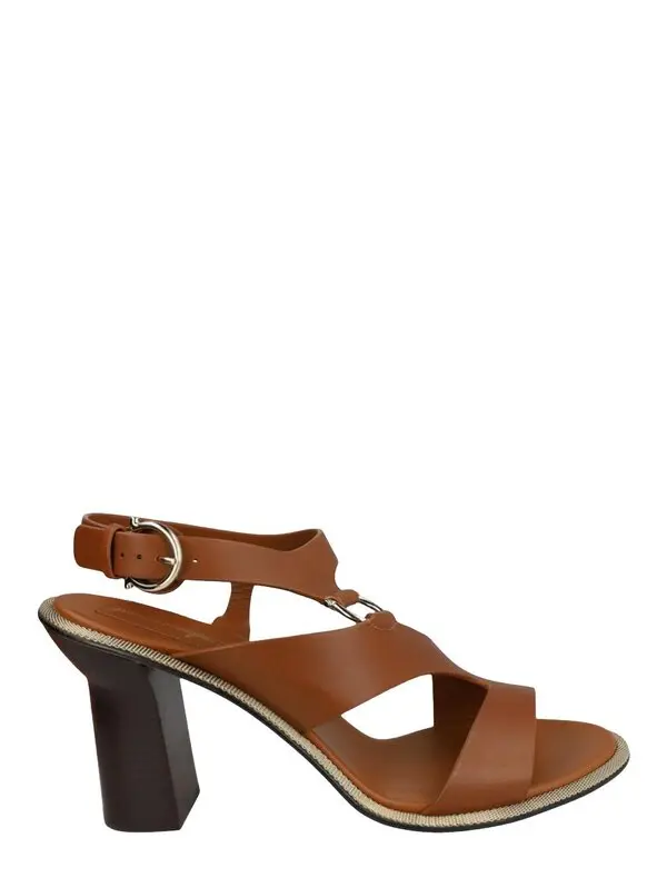 FERRAGAMO Mapi Leather Sandal - Brown