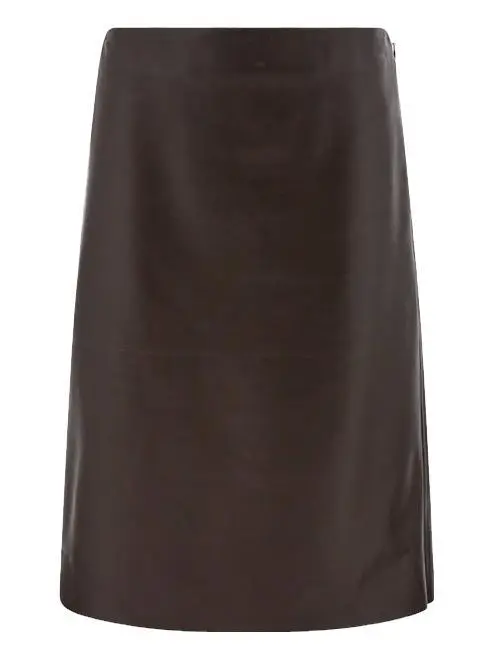 FERRAGAMO Nappa Pencil Skirt - Brown