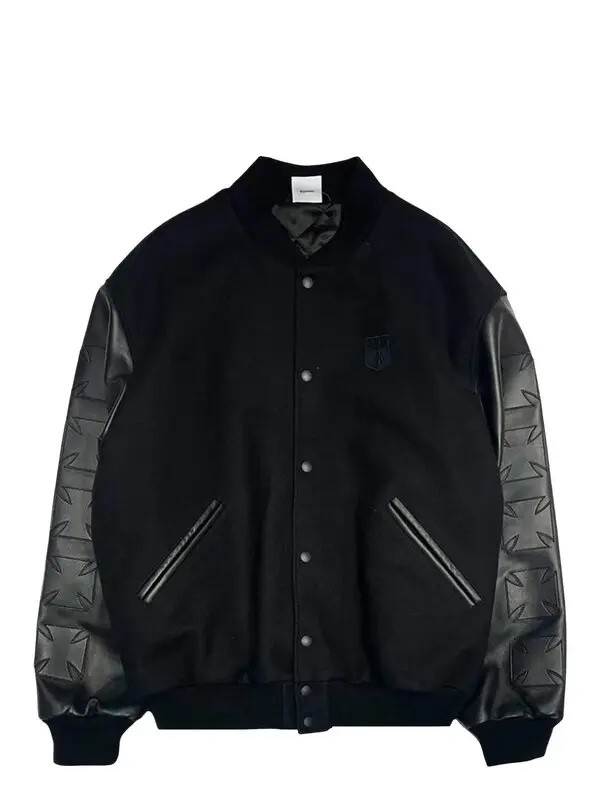 Vetements Biker Cross Embroidered Varsity Jacket - Black