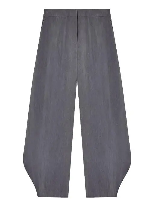 Giorgio Armani Washed Silk Trousers With Rounded Hem - Black / White / Pink / Gray
