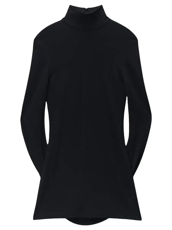 Alexander Wang Mini Dress With Draped Back Sleeves - Black