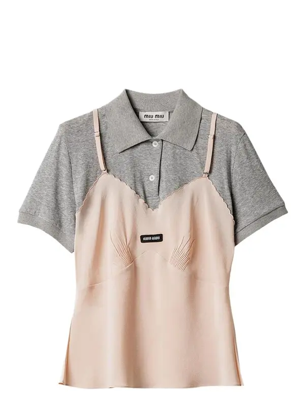 Miu Miu Marocaine Crepe Top - Pink