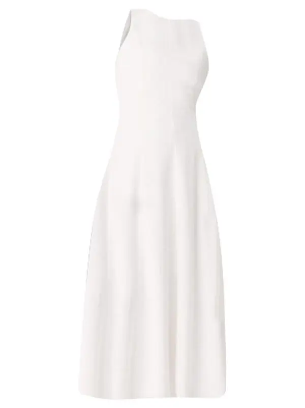 Maje Flared Backless Midi Dress - White