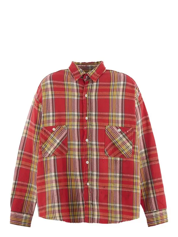 SAINT MXXXXXX Check Flannel Shirt - Red