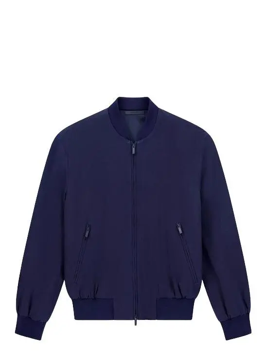 Giorgio Armani Cotton And Cupro Blouson - Navy