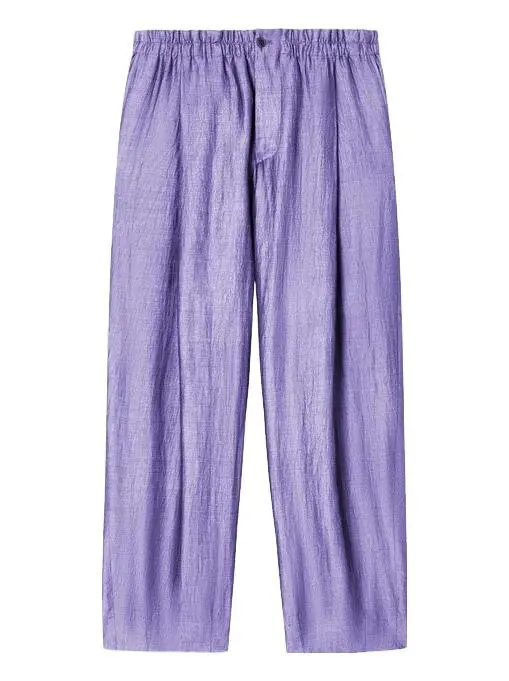 Giorgio Armani Single-pleat Linen Trousers - Purple