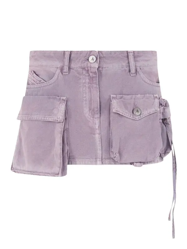 Attico Cotton Gabardine Mini Skirt - Pink